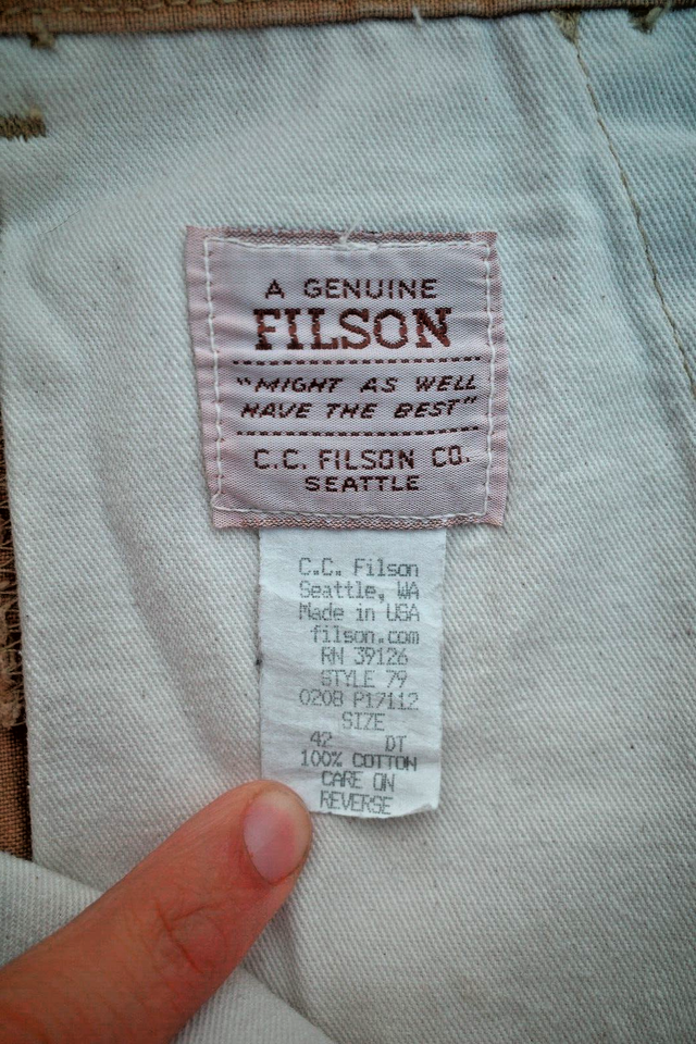 Filson Men Oil Finish Single Tin Cloth Pants 42x30* Khaki | eBay