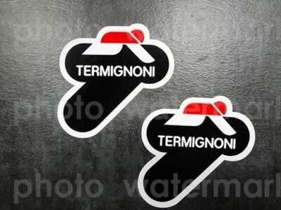 2x Termignoni Black Decals Sticker logo grafico R1, Rossi, AMA, MOTOGP ...