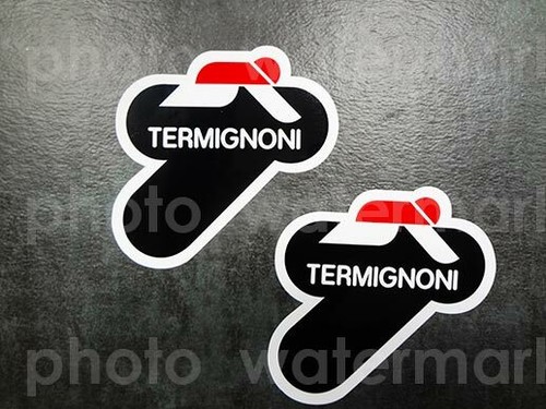 2x Termignoni Black Decals Sticker logo grafico R1, Rossi, AMA, MOTOGP ...