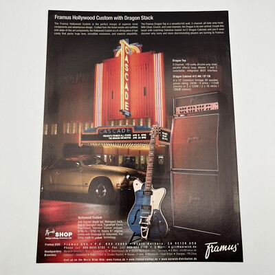 Framus Hollywood Custom Guitar 2008 Print Ad 8"x10.5" Dragon Stack amp ...
