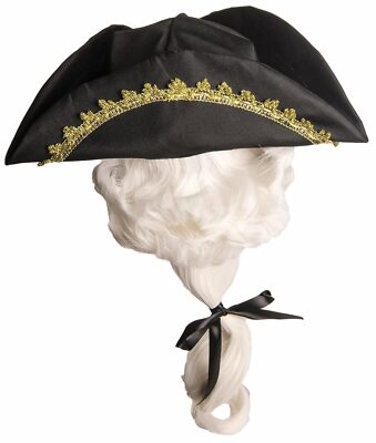 Colonial Hat w/Wig Tricorn Revolutionary Black Halloween Child Costume ...