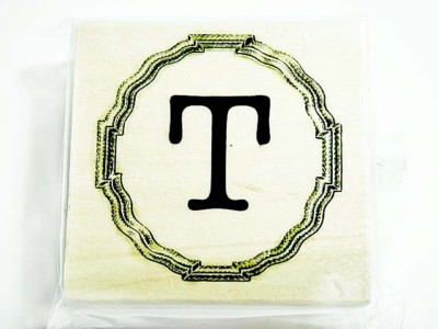 Large Letter T Medallion Stamp - New Wood Mounted Rubber Stamps | eBay