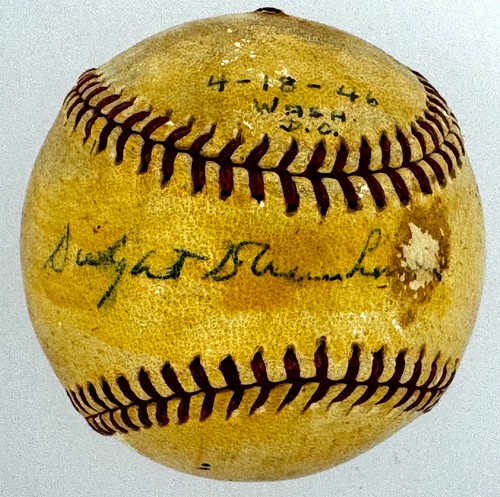Dwight D Eisenhower President Signed for Mickey Harris Baseball Beckett ...