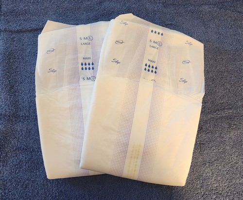 2 Tena Slip MAXI European Adult Diapers Large Rare Vintage Smooth ...