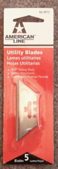 American Line Utility Blades .025" Heavy Duty 5 Pack 66-0072 Lot of 10 ...