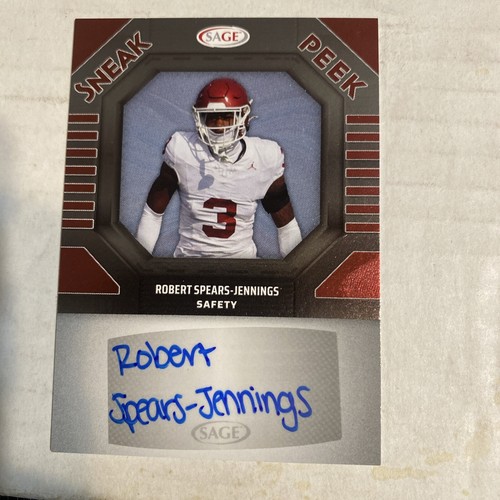 2025 Sage RC Robert Spears-Jennings RED Sneak Peak Auto Autograph | eBay