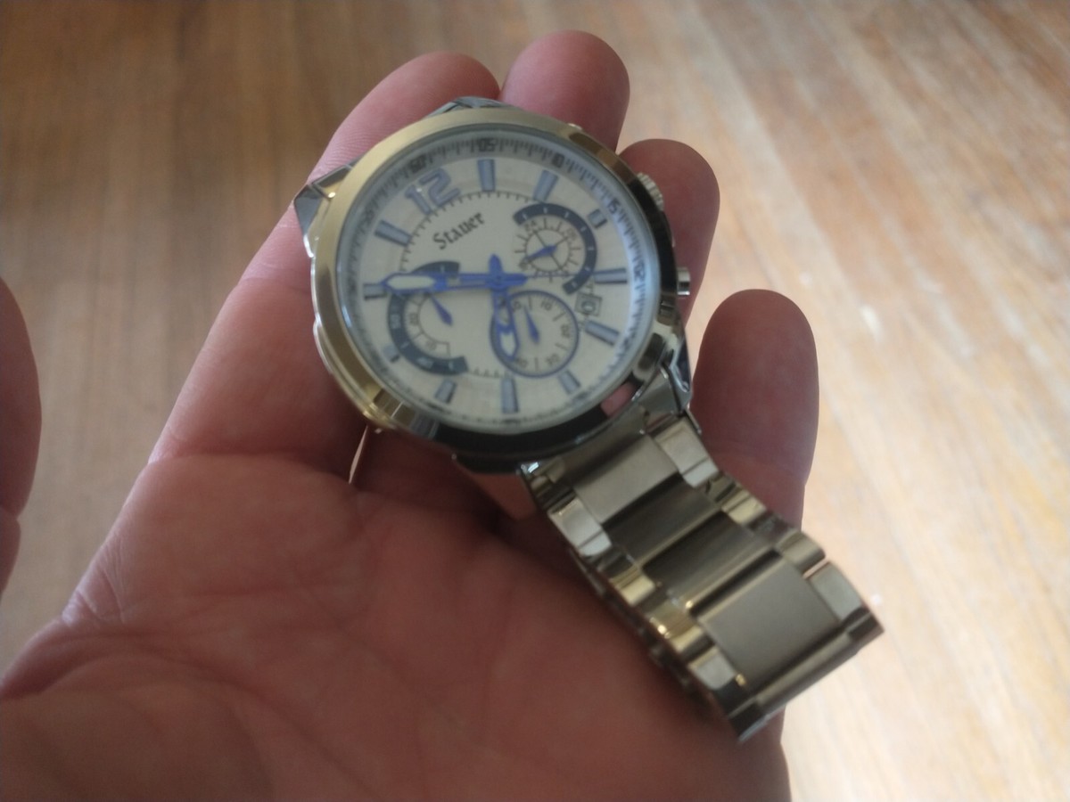 Men's CHRONOGRAPH Watch STAUER 33727 Stainless Blue | eBay Men's CHRONOGRAPH Watch STAUER 33727 Stainless Blue | eBay