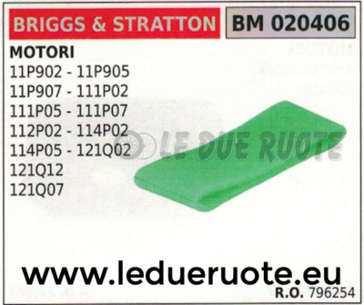 796254 Air Filter Sponge Engine Briggs & Stratton 114P05 121Q02 121Q12 ...