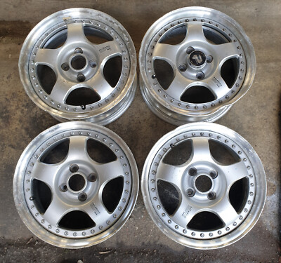 JDM 15" Weds Palermo 5spoke rims wheels for civic crx ef8 eg9 eg6 dc2 ...