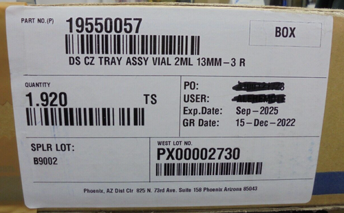 Daikyo 19550057 DS CZ Tray Assy Vial 2ml 13mm-3 R 1920 Pieces | eBay