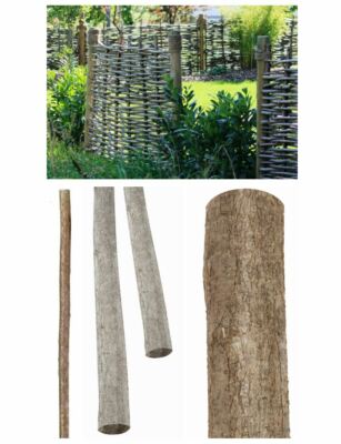 Zaunpfosten HOLZPFOSTEN Hasel von WEIDENPROFI Holz Pfahl rund ? 6-10 cm ...