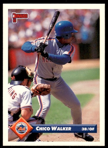 1993 Donruss Baseball Card Chico Walker New York Mets #410 | eBay
