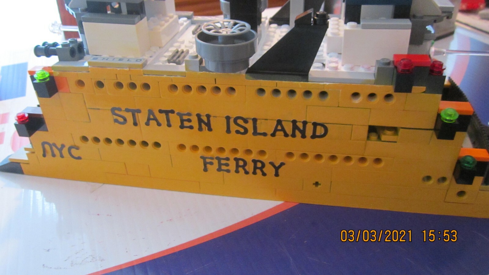 Lego Custom Built Staten Island Ferry Boat Model 14" Handcrafted 1 of a ...