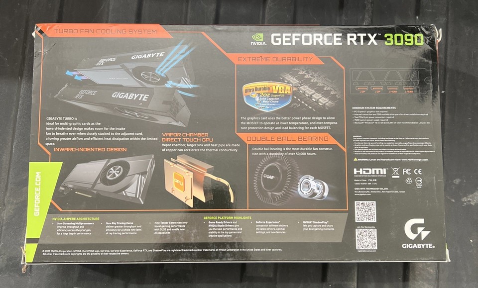 Gigabyte Gaming OC NVIDIA GeForce RTX 3090 Turbo 24GB *BOX ONLY* | eBay