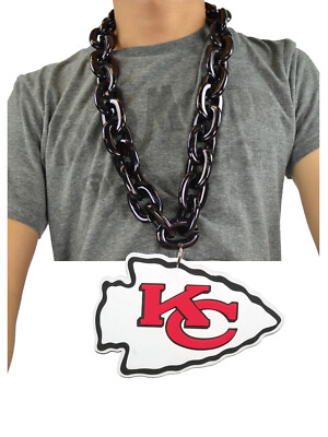 New NFL Kansas City Chiefs BLACK Fan Chain Necklace Foam 847624067152| eBay