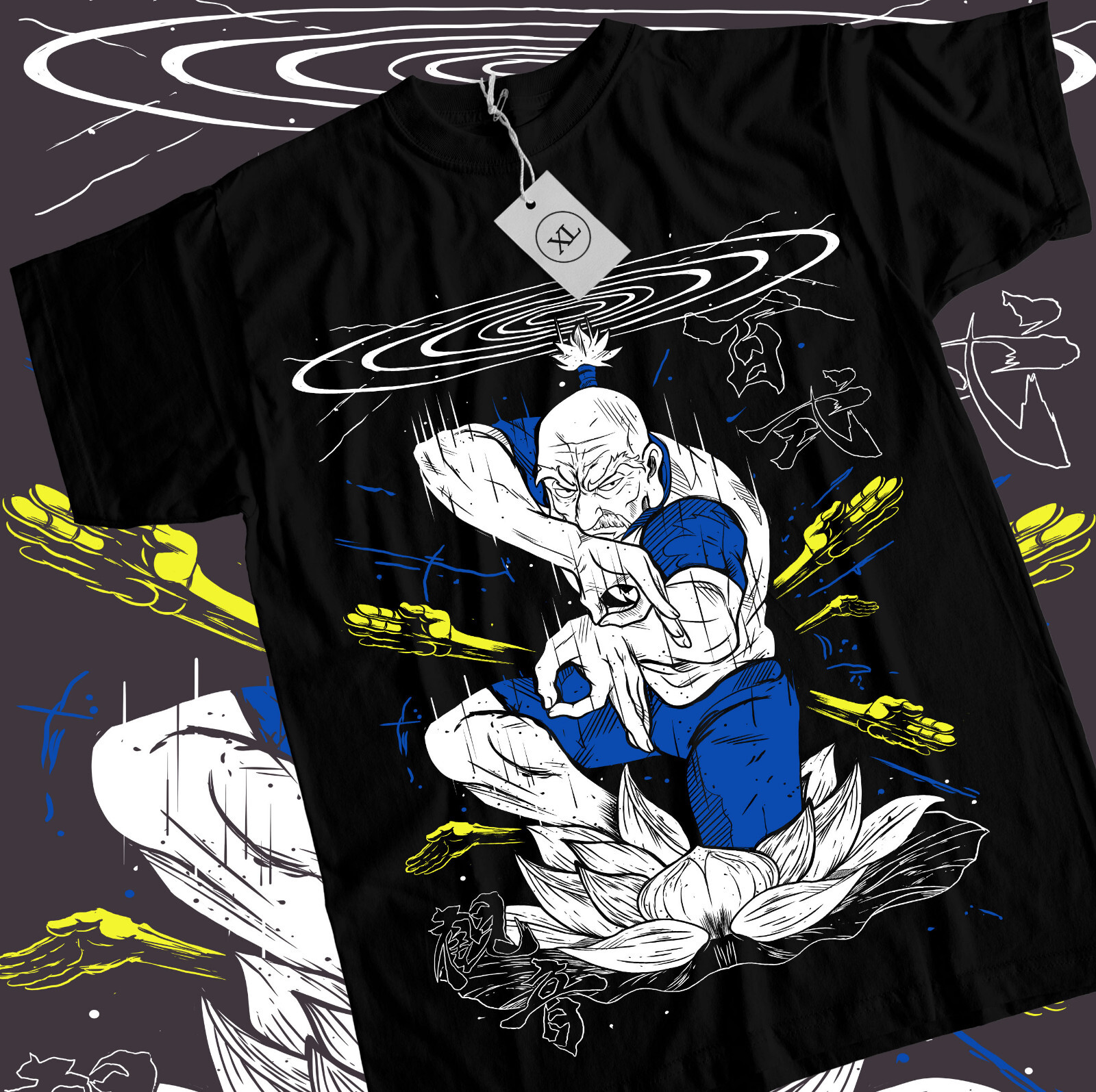 Netero T-Shirt Strip Hunter x Hunter Hisoka Anime Manga Black Shirt Tee ...