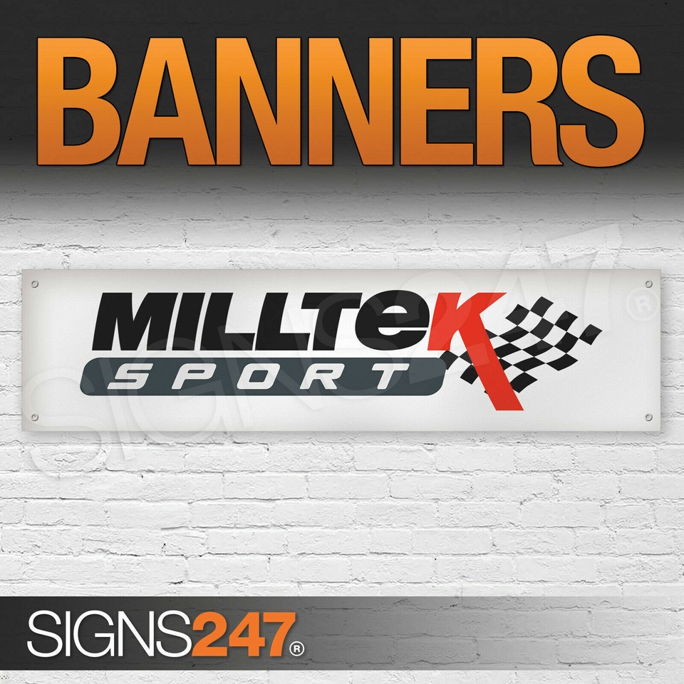 Milltek Sport Performance Racing Flag Garage Banner Display Motorsport ...