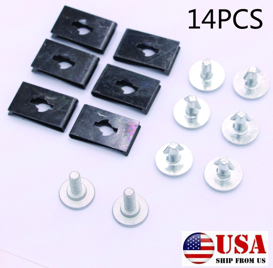 14X Radiator Engine Cover Pin Access Clips Lower Cover Bolt For Accord ...