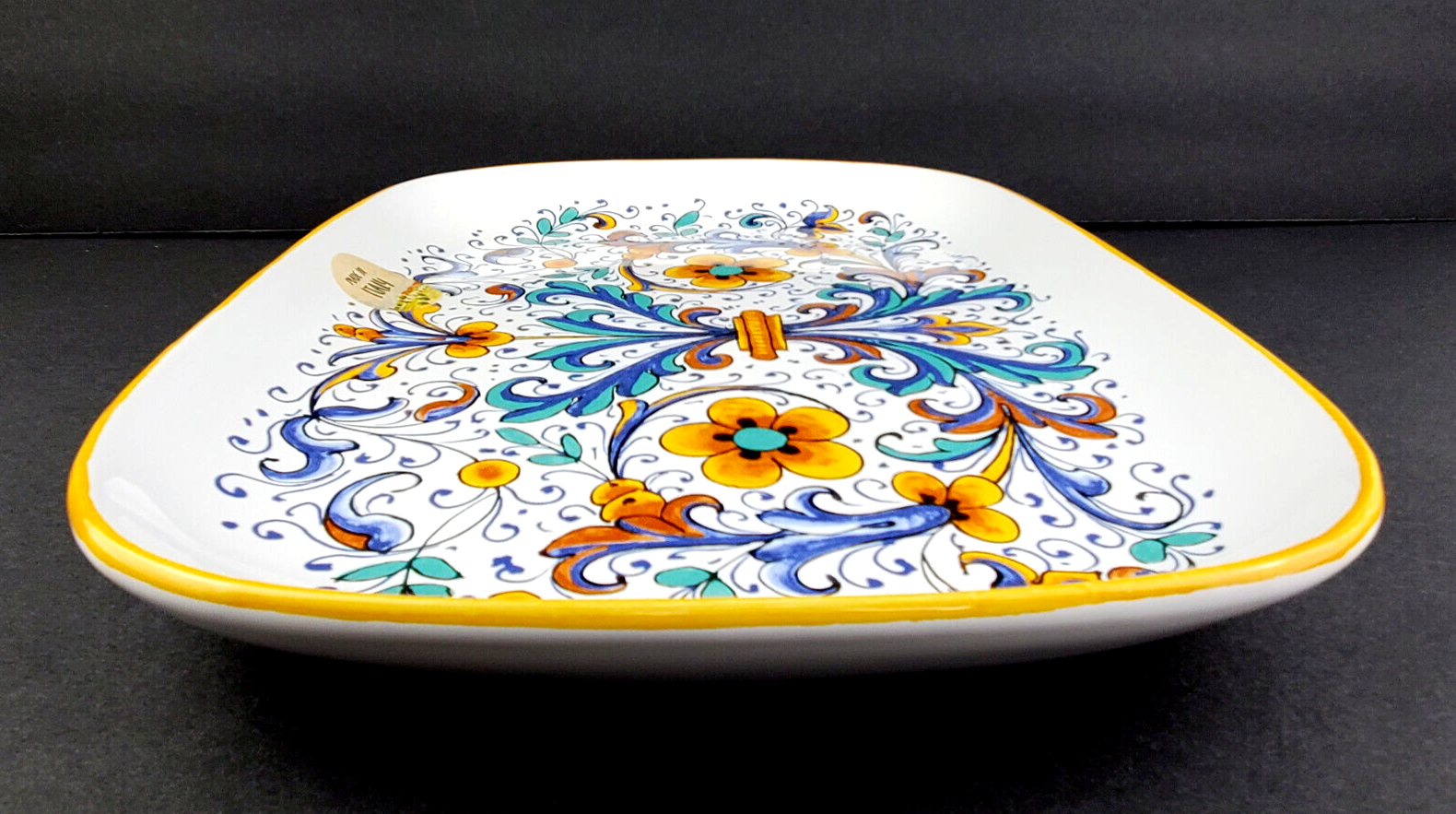 NEW~Nova Deruta~Rectangular Platter 14" x 10.25" Decal & Handpainted ...