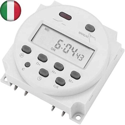 Timer digitale settimanale programmabile 12V 16A hobby caccia solare nautica | eBay