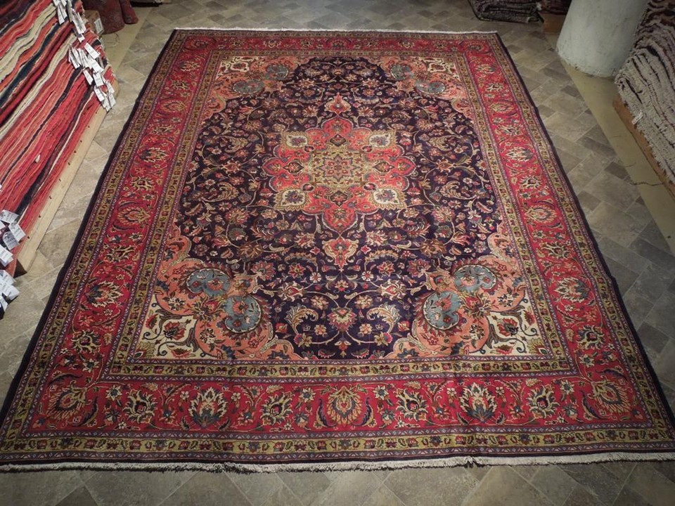 10x13' Handmade Craftsmanship Semi-Antique Perssiaan Tabreez Rug 73919 ...