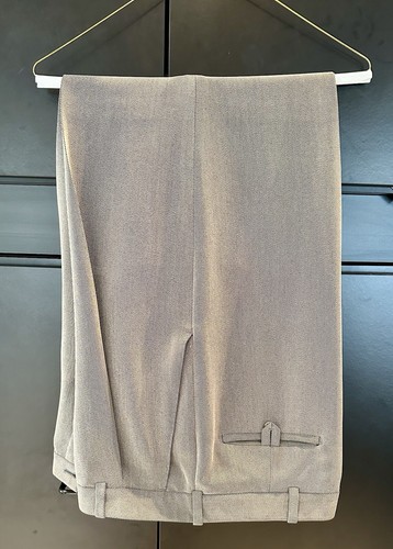 Man’s Pants Barry Bricken Gray Tweed Tailored To 34X30 Cuffs &Pleats | eBay