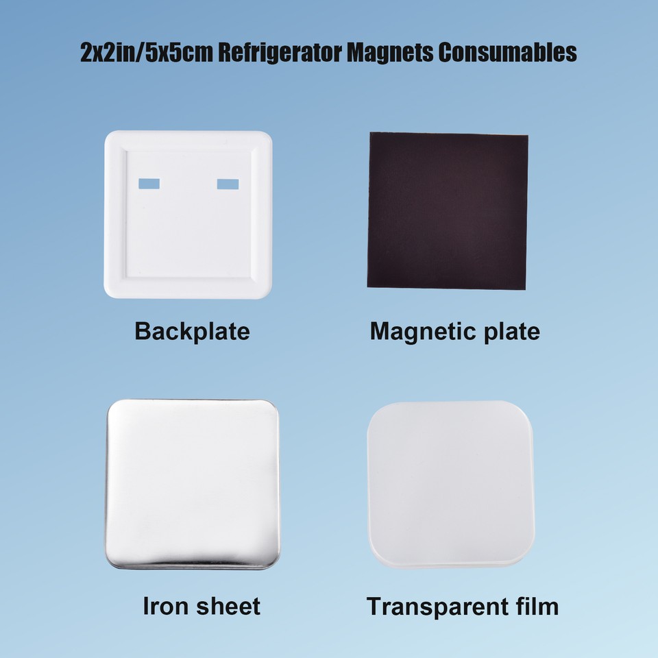 50mm 2inch Square Fridge Magnet Making Machine Kit + 100 Sets Magnet ...