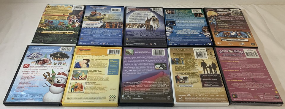lot of 10 KIDS dvd~12 movies~Cats & Dogs,Hello Kitty,Milo & Otis,Storks ...