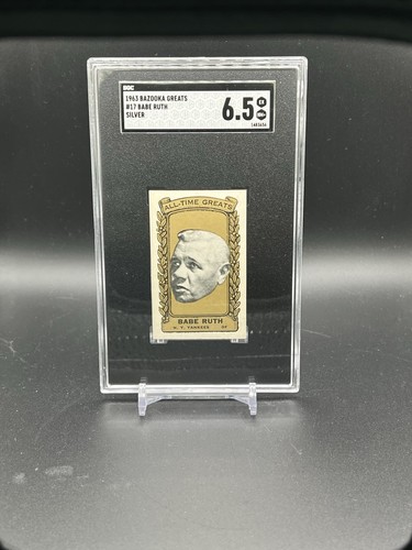 Babe Ruth 1963 BAZOOKA ALL-TIME GREATS SILVER #17 SGC 6.5 + NY Daily ...