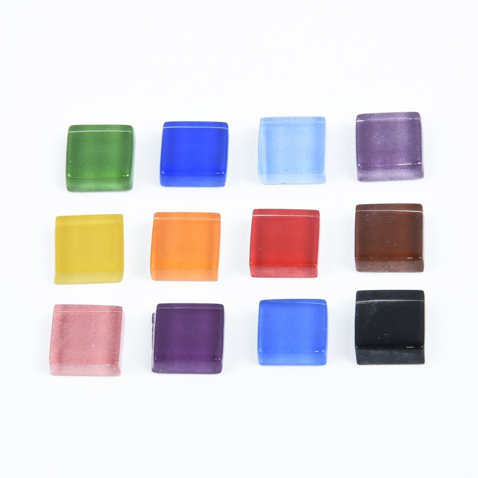 Musefn 100Pieces Assorted Color Square Glass Mosaic Tiles For DIY ...