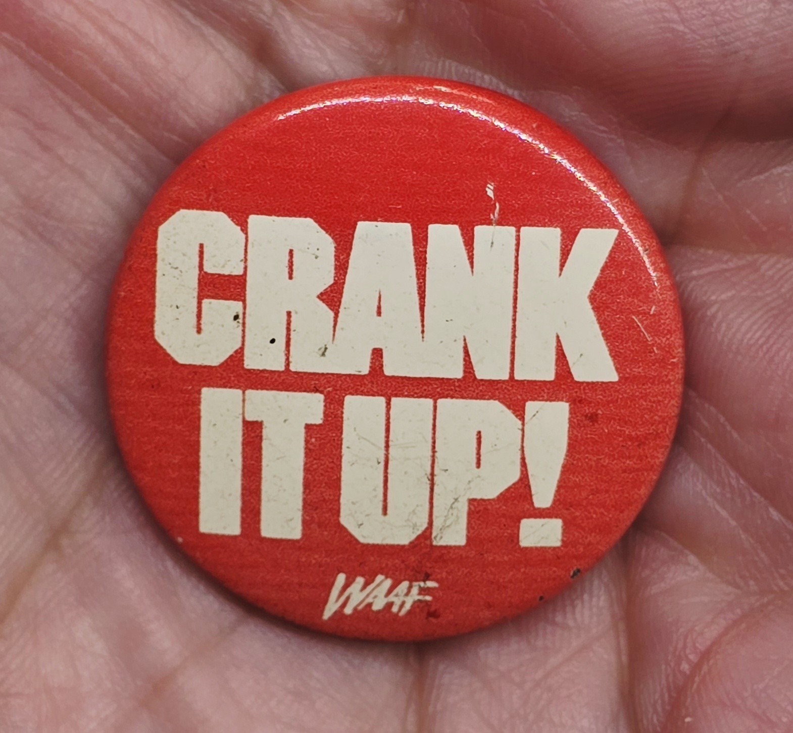WAAF Radio Station Boston 107 FM "CRANK IT UP" Radio Button Pinback ...