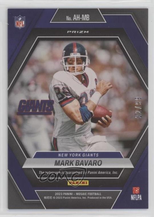 2023 Panini Mosaic Blue Prizm /99 Mark Bavaro (Wrong Prefix on Card) # ...