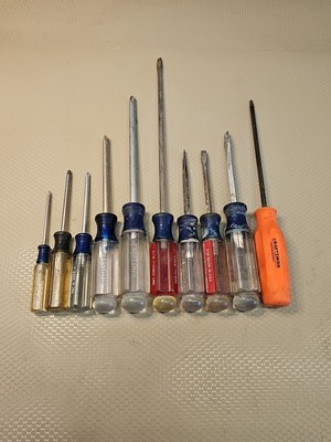 10 Piece Craftsman USA Screwdrivers Lot - Flat Phillips WF Vintage ...