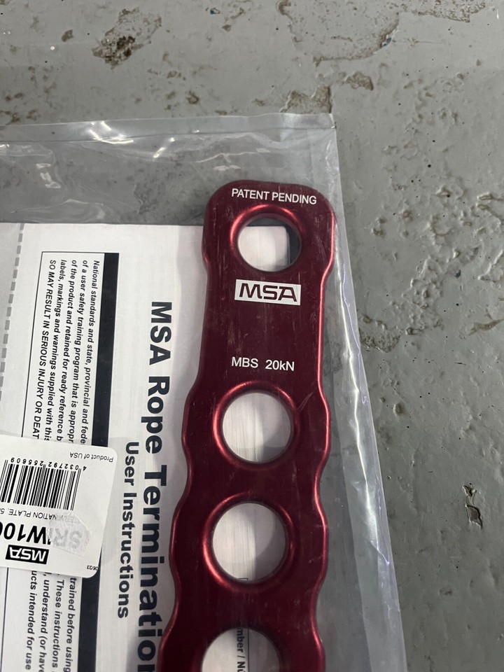 NEW MSA SRIW1000 ROPE TERMINATION PLATE 5/8 | eBay