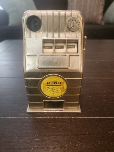 Vintage 1950's Metal RENO THE BIGGEST LITTLE CITY IN THE WORLD SLOT ...