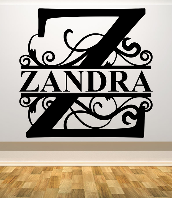 FANCY LETTER "Z" PERSONALIZED w/ NAME CAR WALL VINYL DIE CUT DECAL 9 ...