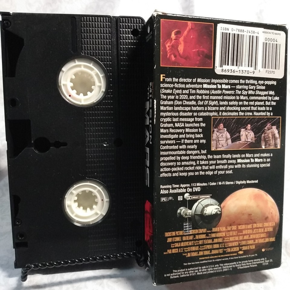 Mission to Mars (VHS Tape) Gary Sinise, Tim Robbins SWB Combined ...