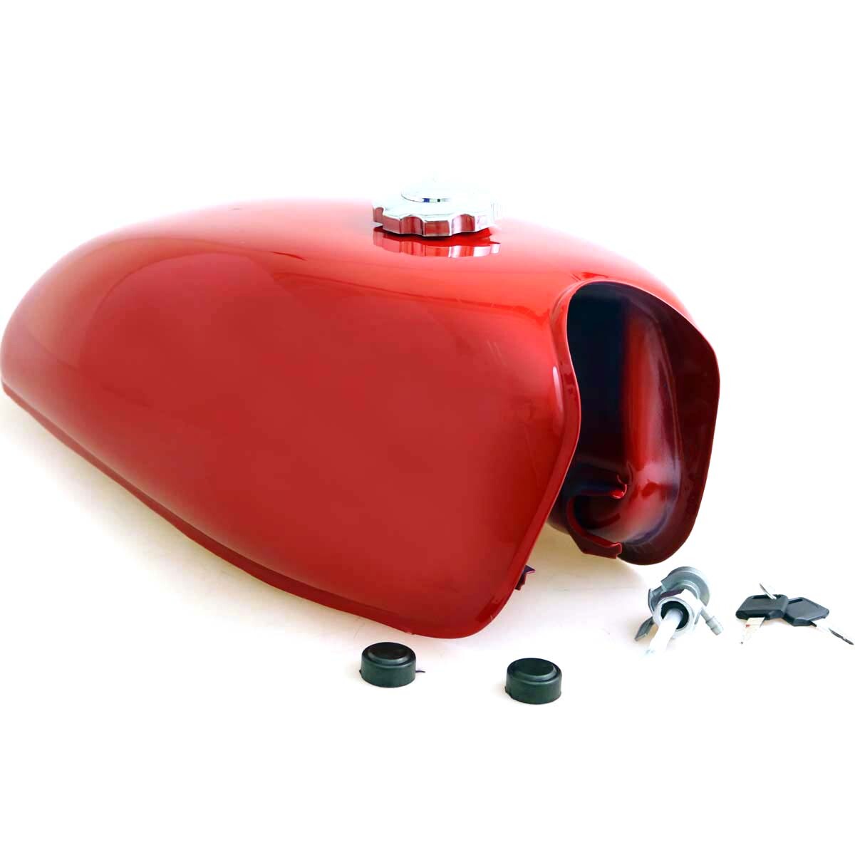 RED GAS FUEL TANK CAP LOCK PETCOCK & DAMPER RUBBERS SET For HONDA ...