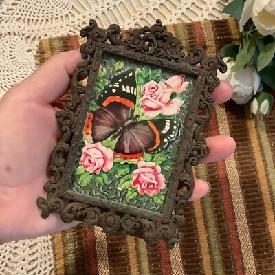 Vintage Italy mini tarnished metal ornate free standing picture photo ...