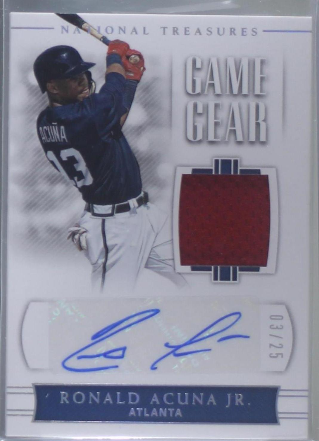 2018 Panini National Treasures - Game Gear Signatures Ronald Acuña Jr ...