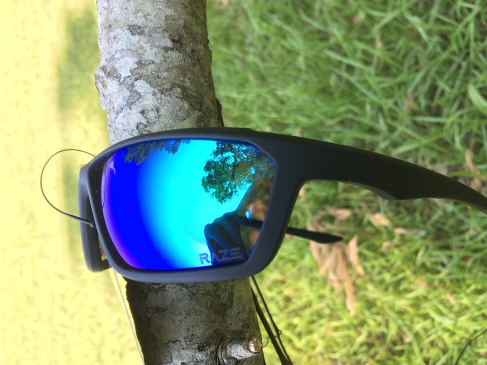 RAZE Eyewear Sunglasses Prime matte flat black smoke green blue mirror ...