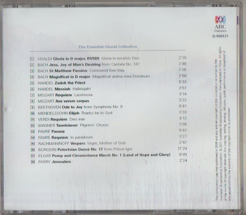 GREAT CLASSICS THE ESSENTIAL CHORAL COLLECTION | eBay