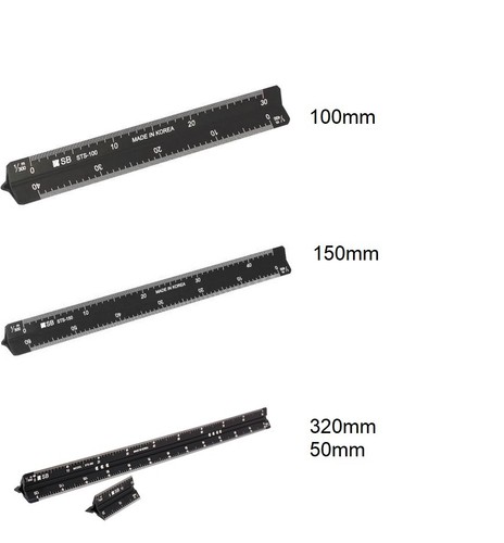 High Precision Aluminum Triangle Scale in BLACK color for high ...