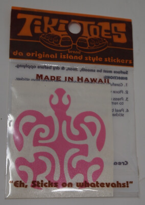 BRAND NEW VINTAGE Tiki Toes Pink Turtle Sticker 2 5/8" Hawaiian | eBay