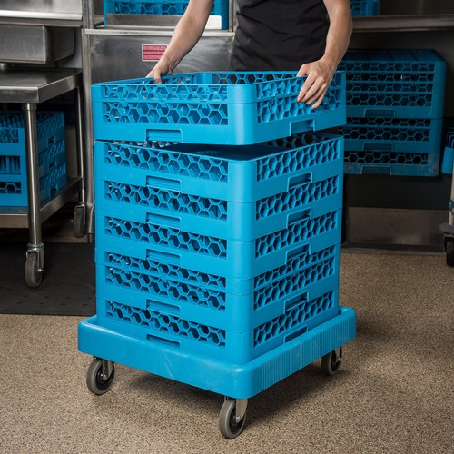 E-Z Glide Warewashing Rack Dolly Dishwashing Rack Dolly with Drain for ...