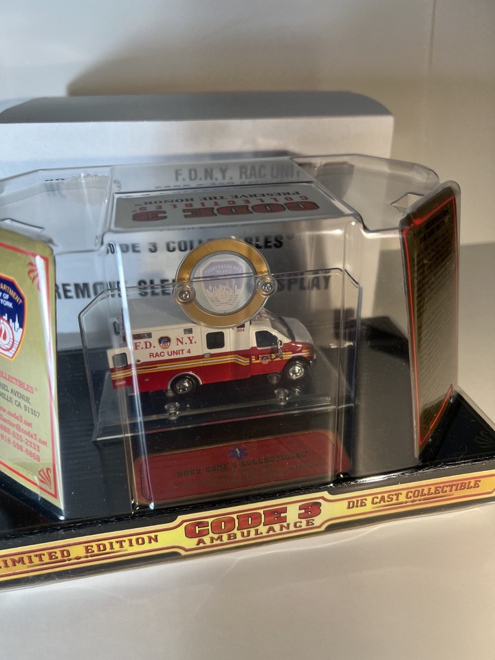 Code 3 #12068 - FDNY RAC Unit Ford E-350 Ambulance - New w/ Sleeve | eBay