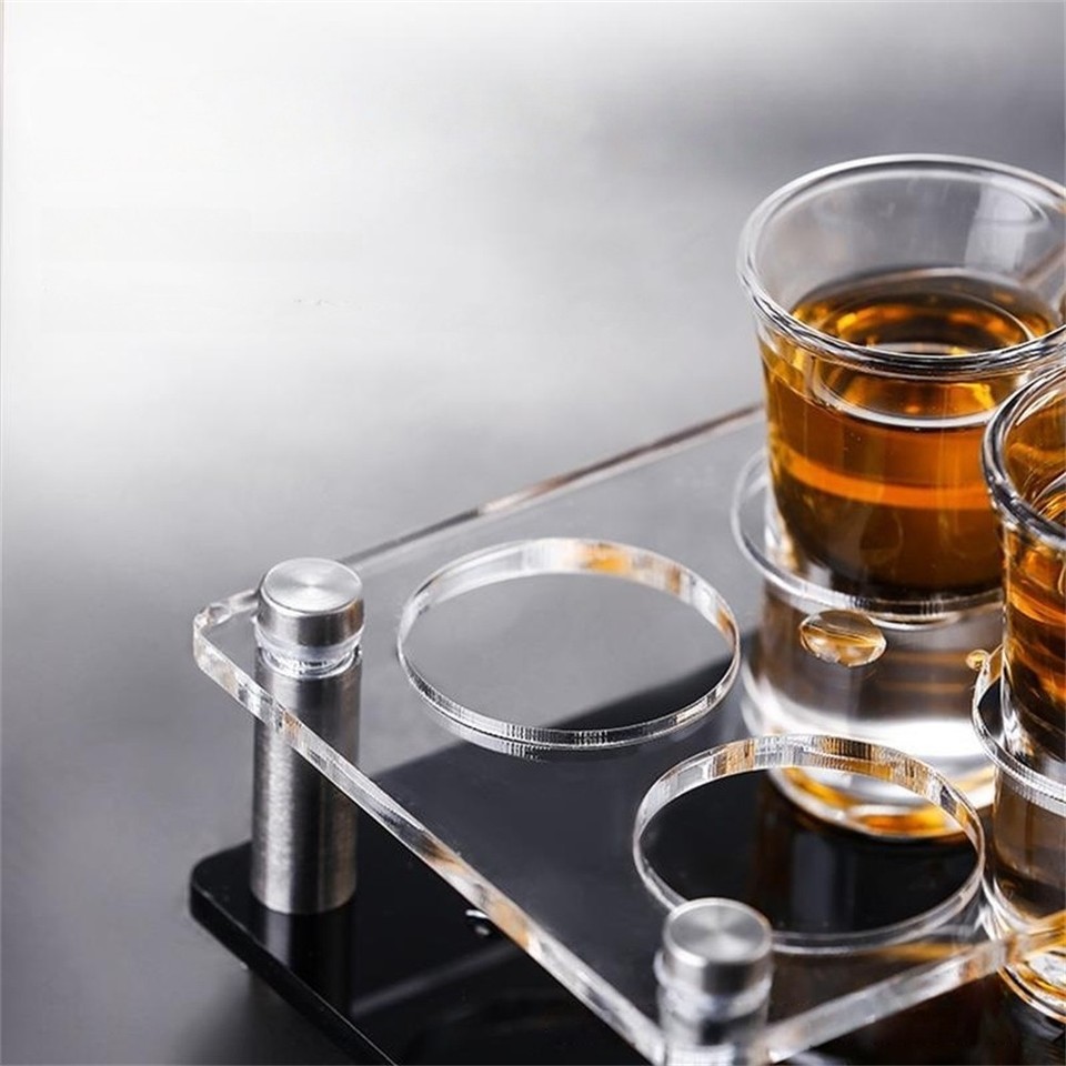 Modern Acrylic Glass Tray for 6 12 24 Glasses Enhances Decor in Kitchen ...