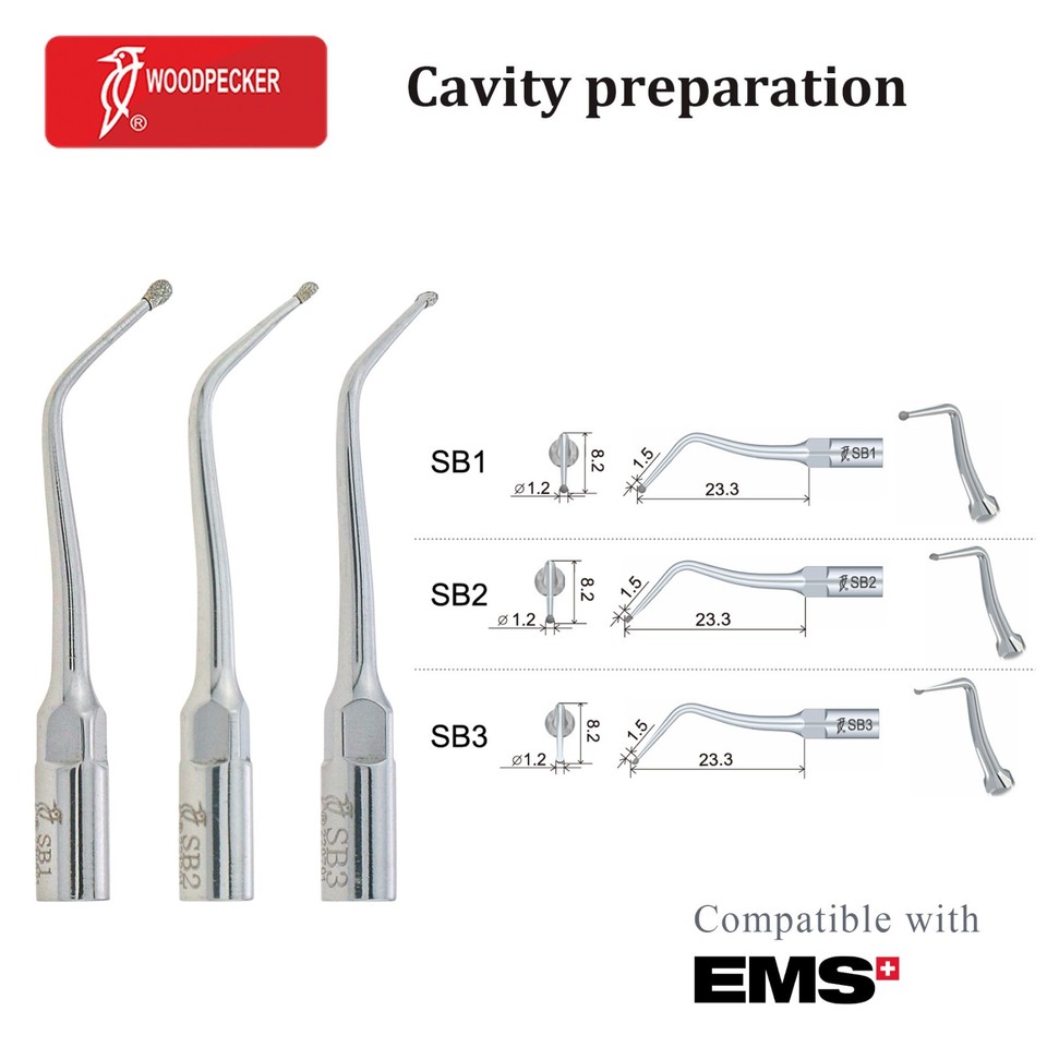 Woodpecker Dental Ultrasonic Scaler Cavity Preparation Tips fits EMS ...