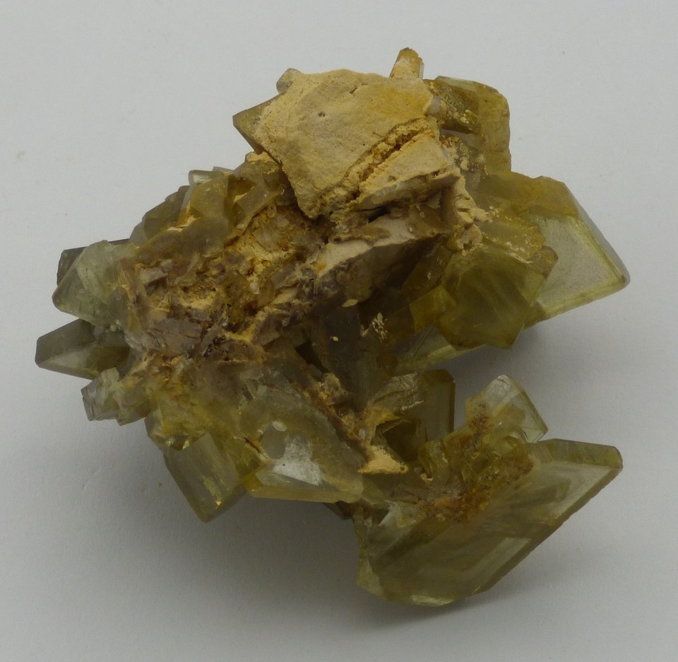 Golden Green Barite Crystal Cluster Mineral Huanuco Peru Translucent 4. ...