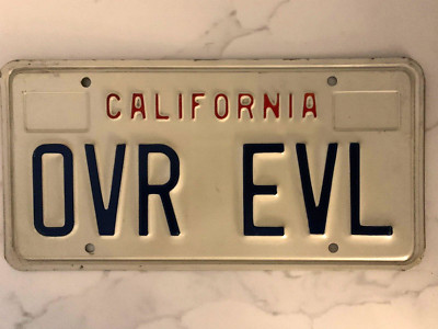 California Personalized license plate "OVR EVL" Triumph Over Evil TR ...
